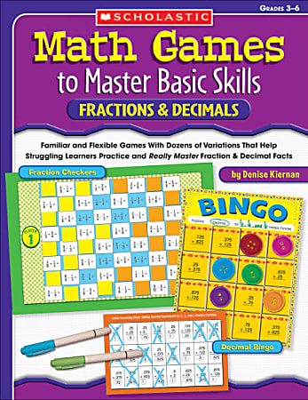 Scholastic Math Games FractionsDecimals - Office Depot