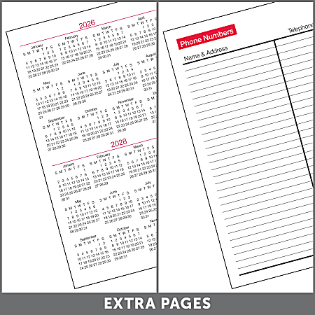 Office Depot Brand Monthly Planner 3 12 x 6 Black January 2026 to ...