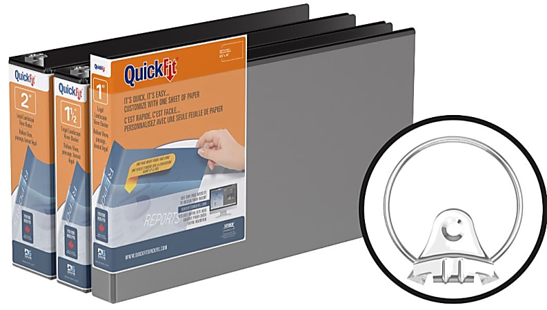 QuickFit Heavy Duty View 3 Ring Binder Spreadsheet 1 Round Rings White ...