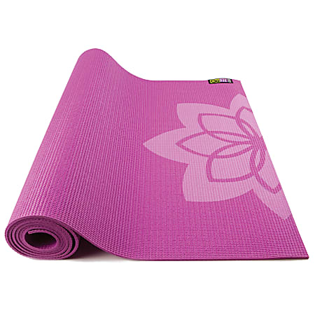 GoFit Zen Lotus Designer Yoga Mat 316 H x 24 W x 68 D Purple - Office Depot
