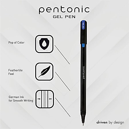 Pentonic Gel Pens 1 mm Pen Point Assorted Ink Gel based 12 Pack - Office Depot