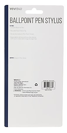 Vivitar Ballpoint Pen Stylus Navy NIL7004 NAV STK 24 - Office Depot