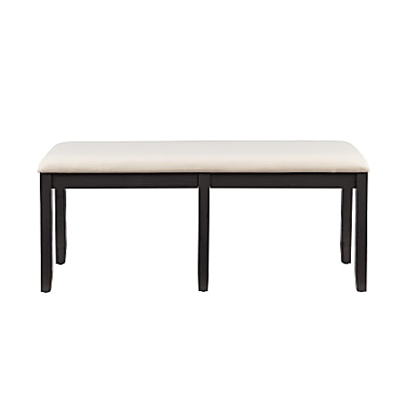 Linon Dixie Backless Bench BeigeDark Charcoal - ODP Business Solutions