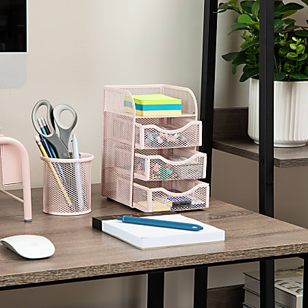 Mind Reader Mini Desk Supplies Office Supplies Organizer 8 H x 5 W x 4 ...
