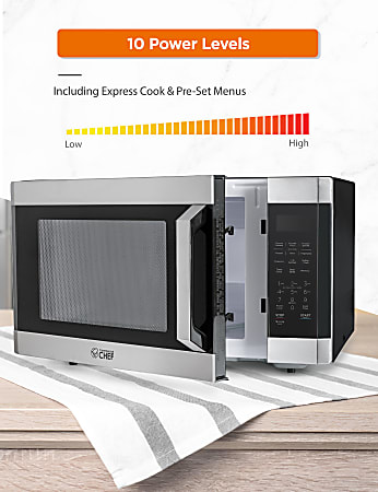 Commercial Chef 1.6 Cu. Ft. Countertop Microwave Oven Silver - Office Depot