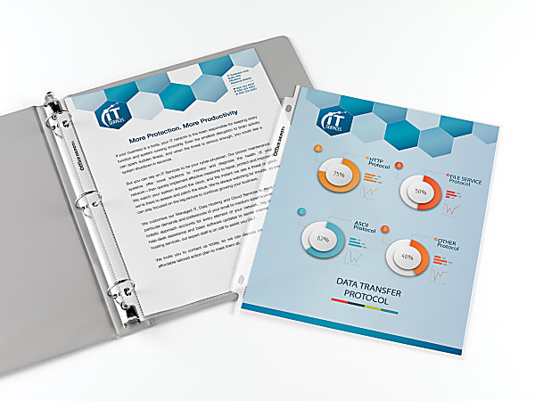 Office Depot Brand Heavyweight Sheet Protectors 8 12 x 11 Non Glare ...