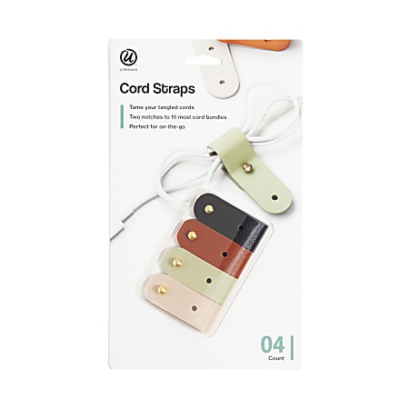 U Brands Premium Vegan Leather Cable Wrap Straps Assorted Colors Set Of ...