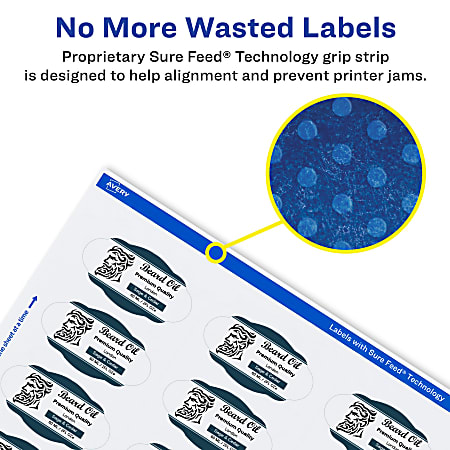 Avery Glossy Permanent Labels With Sure Feed 94060 WGP50 Oval Scalloped ...