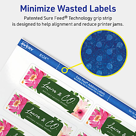 Avery Printable Labels With Sure Feed Rectangle 1 13 x 4 Matte Clear ...
