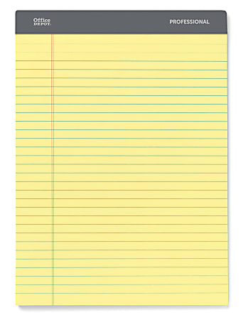 Office Depot Brand Professional Writing Pads 8 12 x 11 34 LegalWide ...
