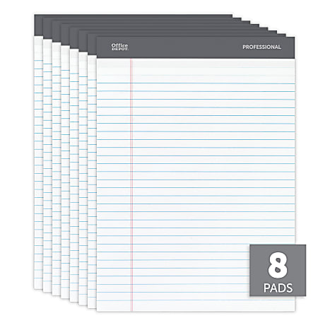 Office Depot® Brand Professional Writing Pads, 8 1/2" x 11 3/4", Legal ...