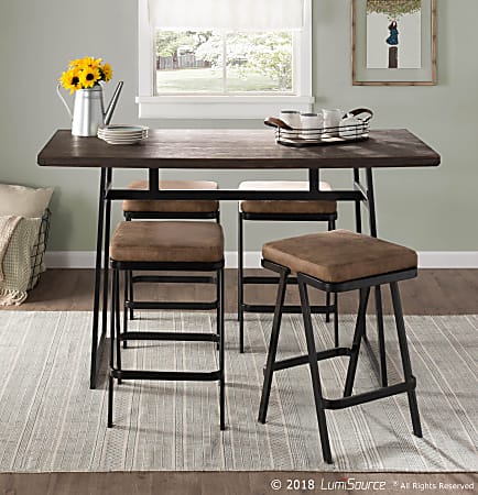 Lumisource Geo Industrial Counter Table Rectangular BrownBlack - Office ...