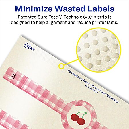Avery Pearlized Permanent Labels With Sure Feed 94118 PIP10 Cigar 1 12 ...