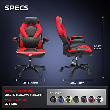Respawn Racing Style Ergonomic Bonded Leather Computer Gaming Chair Red ...