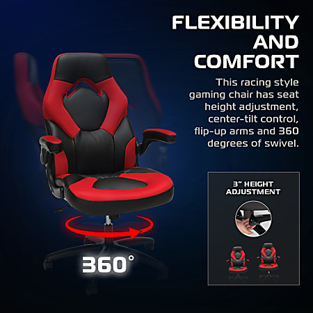 Respawn Racing Style Ergonomic Bonded Leather Computer Gaming Chair Red ...