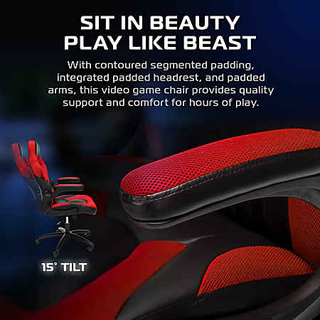 Respawn Racing Style Ergonomic Bonded Leather Computer Gaming Chair Red ...