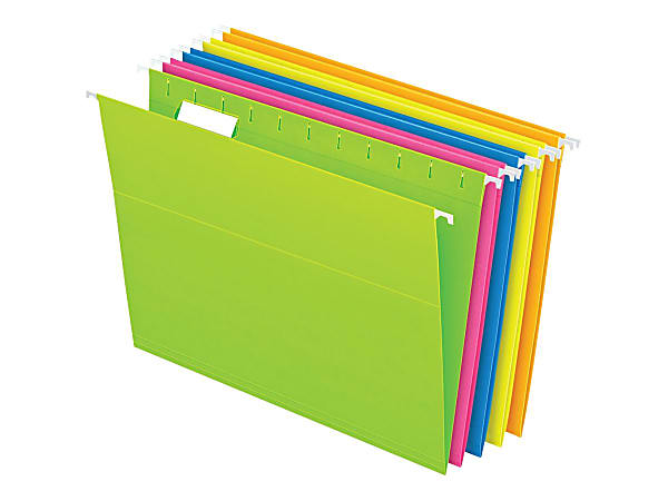 Pendaflex Glow Hanging File Folders 15 Cut Letter Size Assorted Colors ...