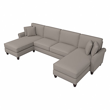 Bush Furniture Hudson 131 W Sectional Couch With Double Chaise Lounge ...
