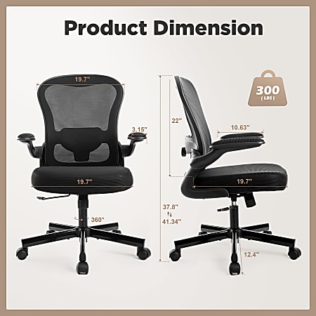 ALPHA HOME Mesh Swivel Office Task Chair with Armrest - Office Depot