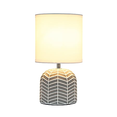 Simple Designs Petite Webbed Waves Base Table Lamp 10 716 H WhiteGray ...