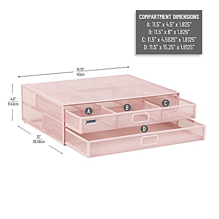 Mind Reader Metal Monitor Stand 4 12 H x 12 W x 15 34 D Pink - Office Depot