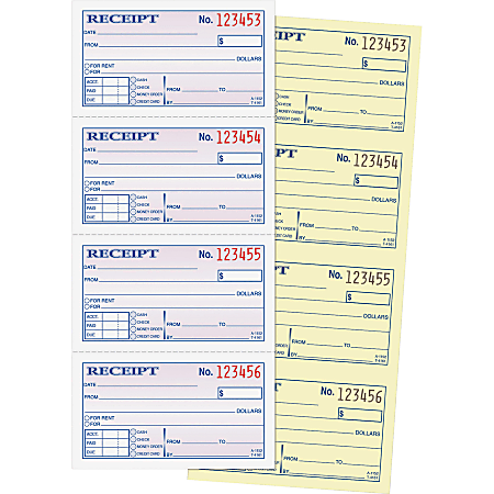Adams Spiral 2 part MoneyRent Receipt Book 200 Sheets Spiral Bound 2 ...