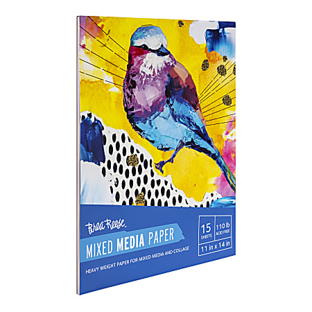 Brea Reese Mixed Media Paper Pad 11 x 14 15 Sheets White - Office Depot