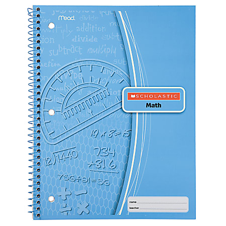 Mead Scholastic Math Notebook 8 x 10 12 Wide Ruled 35 Sheets Blue ...