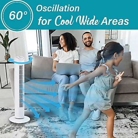 Brentwood 32 In. 3 Speed Portable Oscillating Tower Fan with Timer ...
