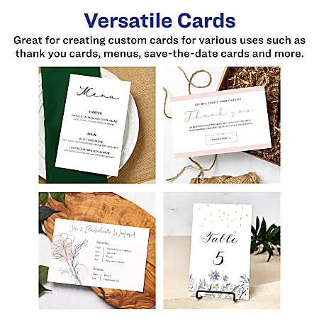 Avery Printable Invitation Cards Rectangle 5.5 x 8.5 Matte White Pack ...