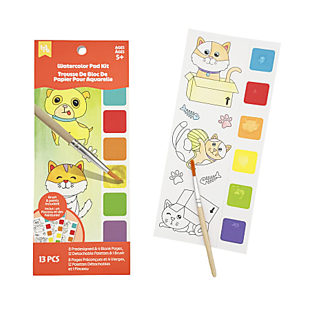 Little Yellow Bicycle Watercolor Bookmark Kit Pets - Office Depot
