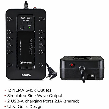 CyberPower ST900U Standby UPS Systems 900VA500W 120 VAC NEMA 5 15P ...
