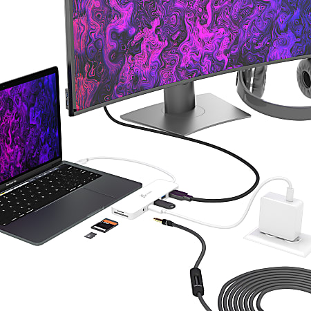 j5create USB C Multi Port Hub With Power Delivery White JCD373 - Office ...