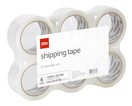 Office Depot Brand Shipping Packing Tape 1.89 x 70.8 Yd Clear Pack Of 6 ...