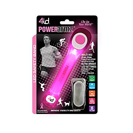 4ID Power Armz LED Arm Band 8 14 H x 5 34 W x 1 D Pink - Office Depot