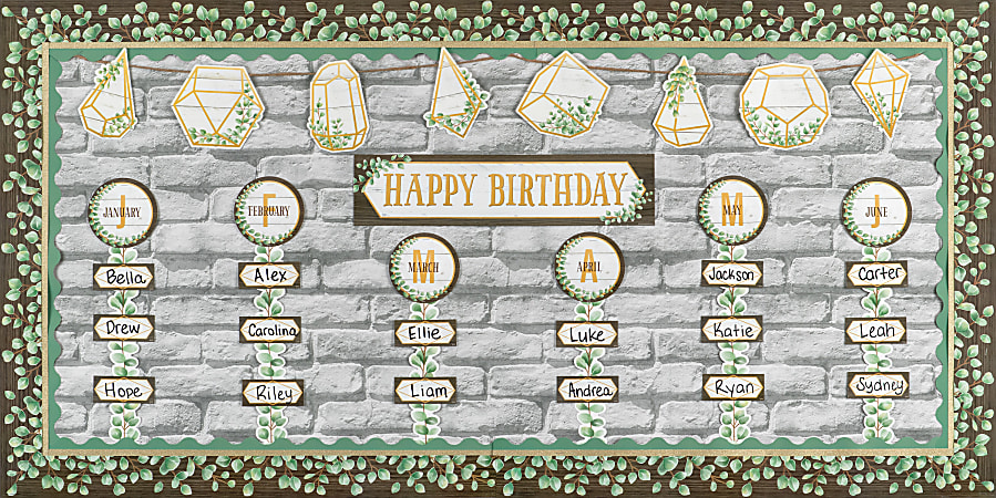 Teacher Created Resources Eucalyptus Happy Birthday Bulletin Board Set ...