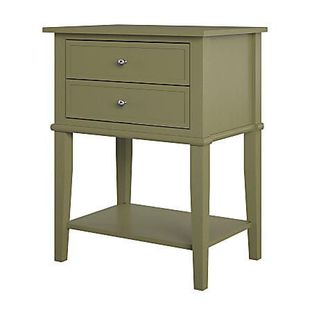 Ameriwood Home Franklin Accent Table 28 H x 22 W x 15 12 D Olive ...