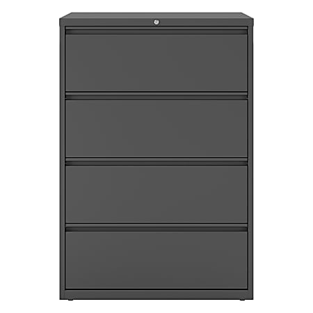 WorkPro 36 W x 18 58 D Lateral 4 Drawer File Cabinet Charcoal - Office ...