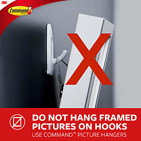 Command Large Wall Hooks 16 Hooks 24 White Adhesive Strips Damage Free ...