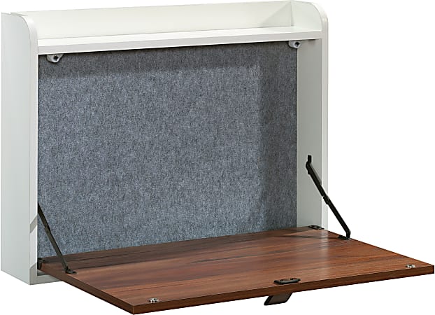 Sauder Anda Norr 25 W Wall Mount Desk Pearl OakBlaze Acacia ODP Business Solutions