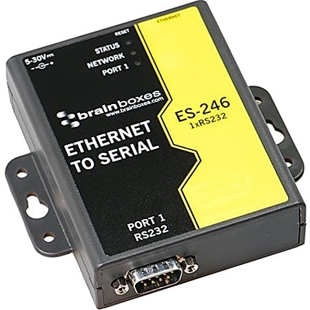 Brainboxes 1 Port RS232 Ethernet to Serial Adapter DIN Rail Mountable ...