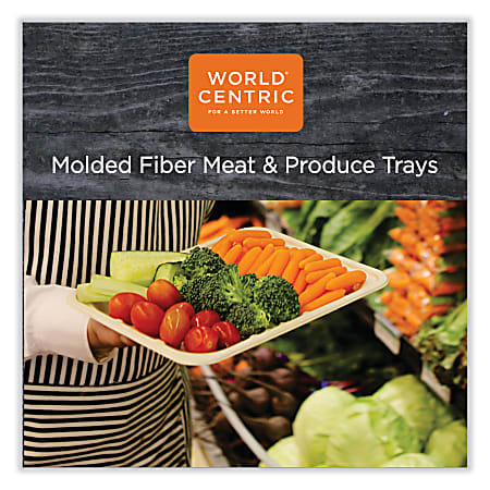 World Centric Fiber Trays 4 1316 x 8 516 x 34 Natural Paper Pack Of 500 ...