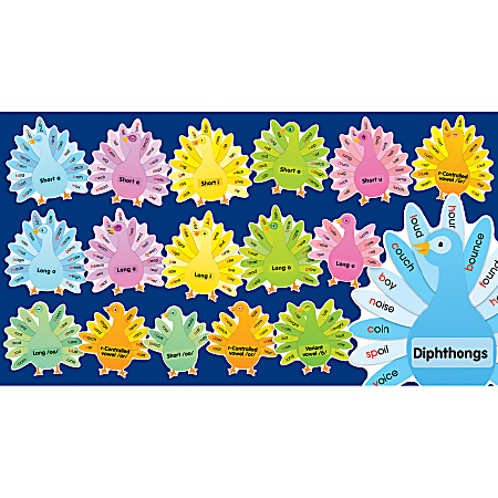 Scholastic Phonics Peacock Bulletin Board Set - Office Depot