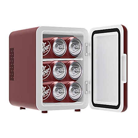 Dr. Pepper 0.5 Cu Ft 6 Can Portable Mini Refrigerator Red - Office Depot
