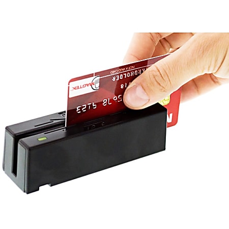 MagTek Mini Swipe Reader Triple Track Serial Black - Office Depot