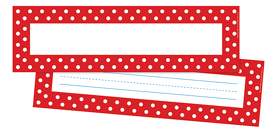 Barker Creek Name Tag Name Plate Set RedWhite Dot - Office Depot