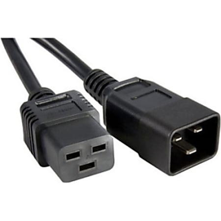 Unirise Power cable IEC 60320 C20 to IEC 60320 C19 AC 250 V 8 ft black ...