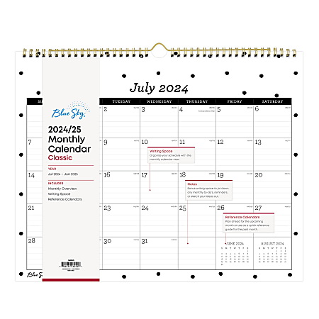 2024 2025 Blue Sky Pippi Academic Monthly Safety Wirebound Wall ...