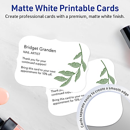 Avery Printable Invitation Cards 5 x 7 Rectangle Flourished Edge Matte ...