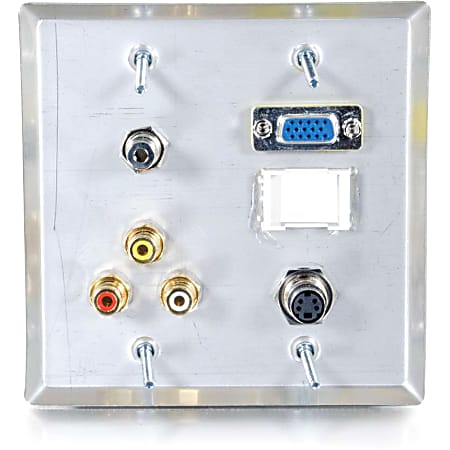 C2G 6 Port Audio Video Faceplate 1 x Sockets 2 gang HD 15 VGA RCA ...